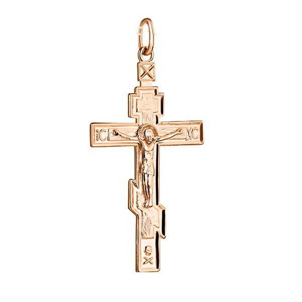 Крестик, красное золото, 585 проба