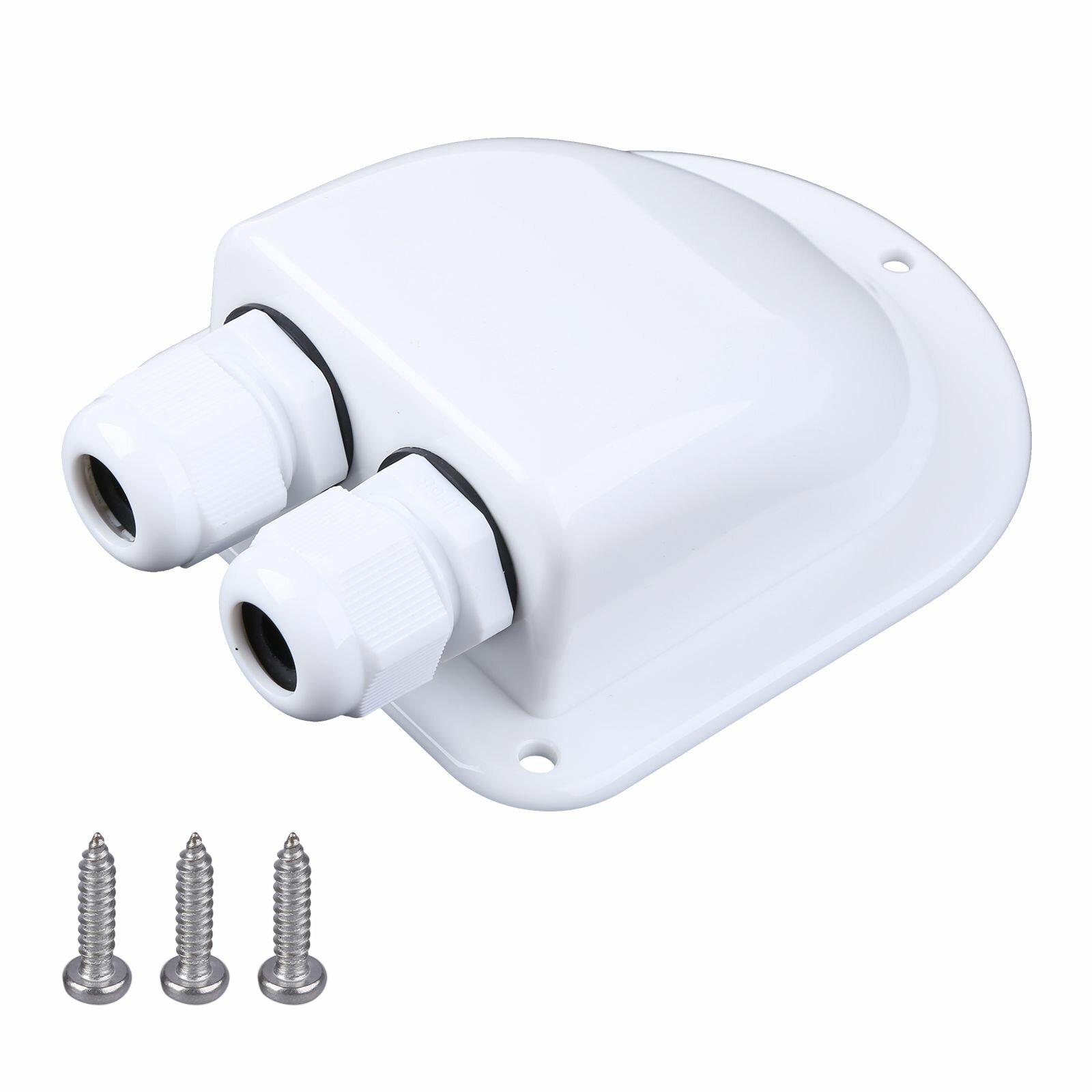 (1 комплект) Белый фотоэлектрический кронштейн с отверстиями и 3 винтами