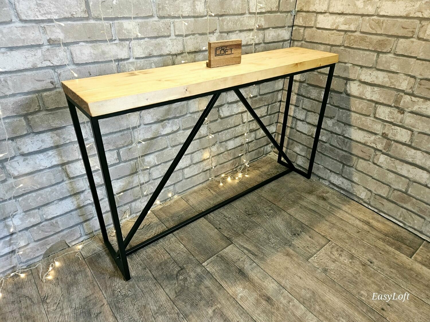 Консоль "EasyLOFT" в стиле лофт, для дома и дачи, в прихожую и гостиную, 130х30х80 см.