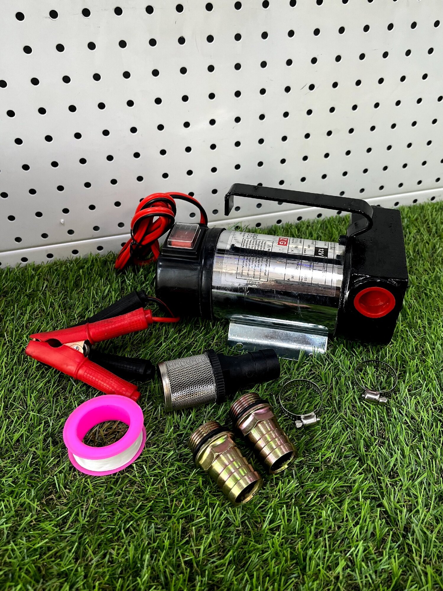 Насос топливный 12V, дизель, масла, тех. жидкости. помповый (180Вт, 40 л/мин) с зажимами