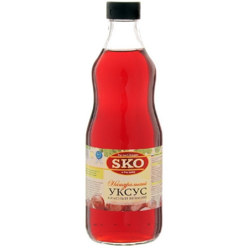 Уксус SKO натуральный красный винный /стекло/ 500мл