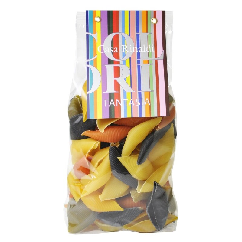 Паста CA/RI "Конкильони Арлекино/Fantasia" цветная (ракушки) /пакет/ 500г