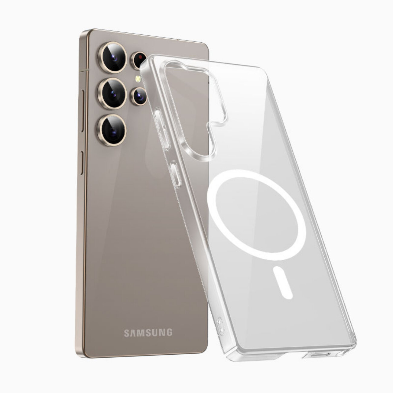 Чехол на Самсунг S24 Ultra MagSafe KEEPHONE X-Crystal Ultra Slim Ультратонкий корпус никогда не желтеет — Магнитный