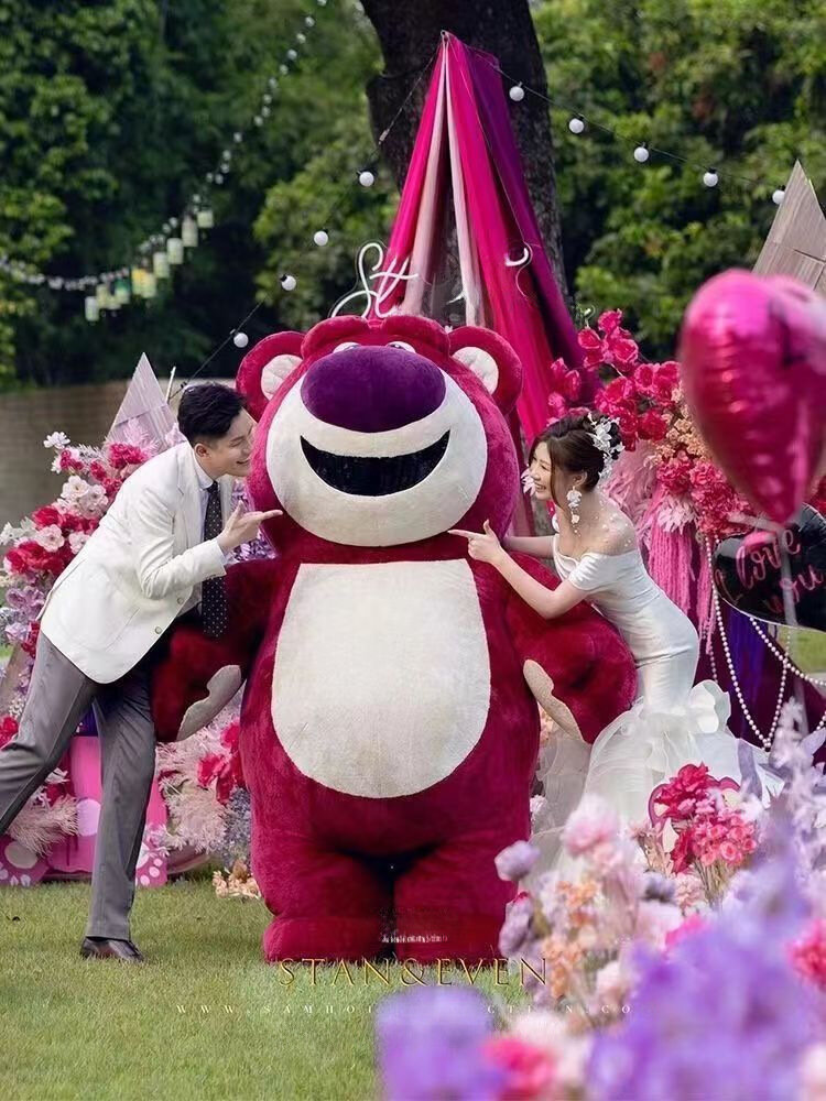 Костюм "Розовый медведь", 173-183 см, надувной, 2,6 м