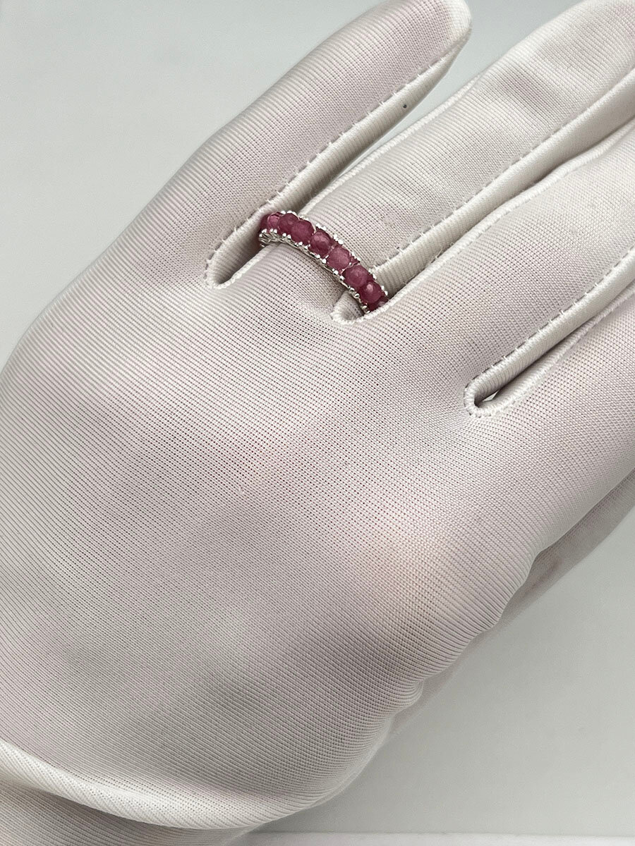 Кольцо, серебро, 925 проба, родирование, турмалин