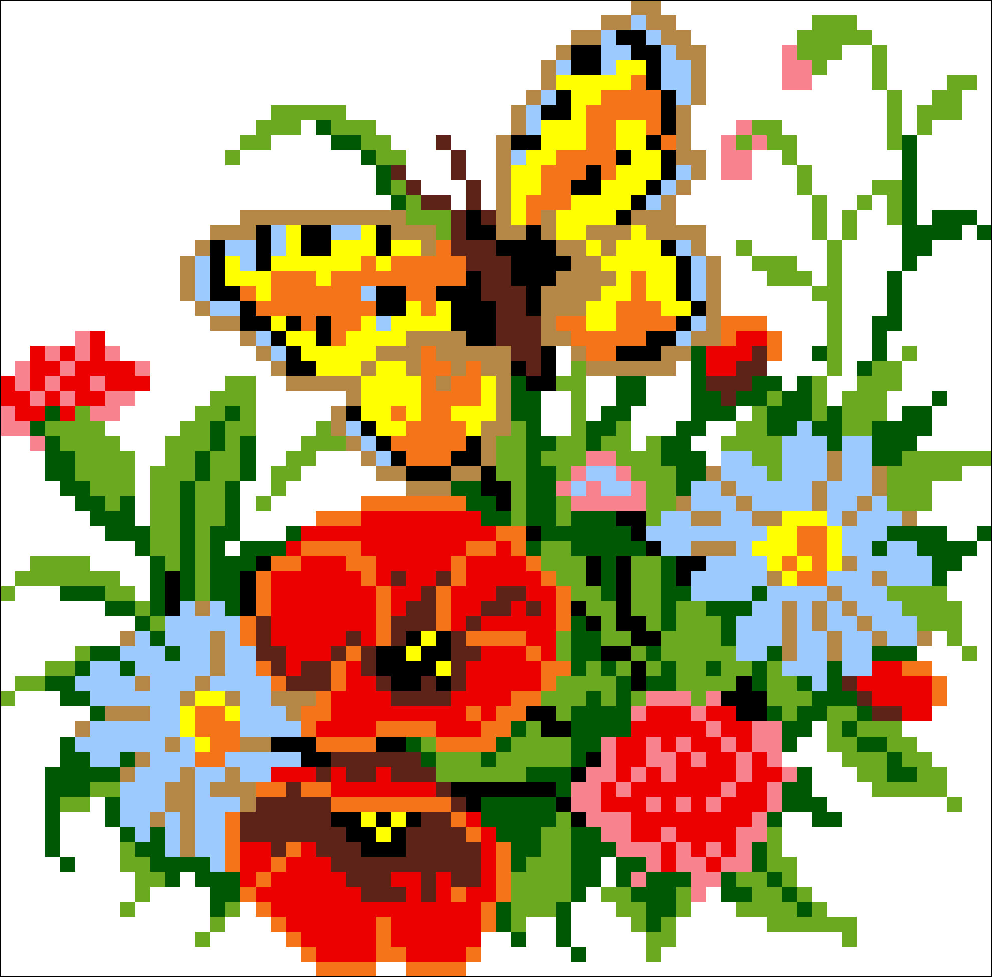 Набор для вышивки для начинающих № 086 "Полевые цветы и бабочка", рисунок на канве AIDA, 18x20 см, мулине