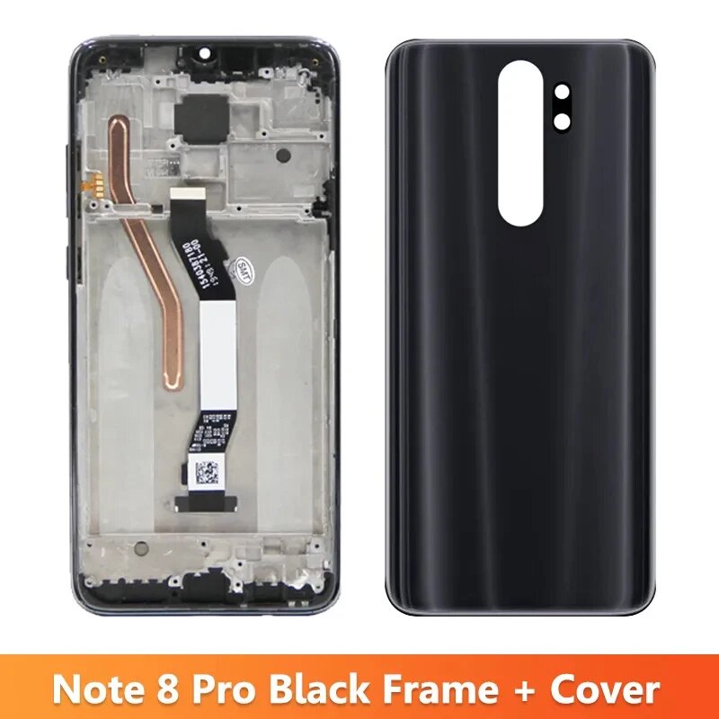 6,53-дюймовый новый дисплей для Xiaomi Redmi Note 8 Pro, сменный ЖК-экран + дигитайзер сенсорного экрана в сборе BlackFrame Cover