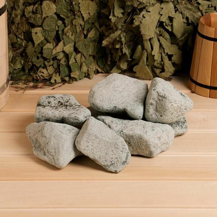 Камень для бани Sima-land "Порфирит" обвалованный, коробка 20 кг