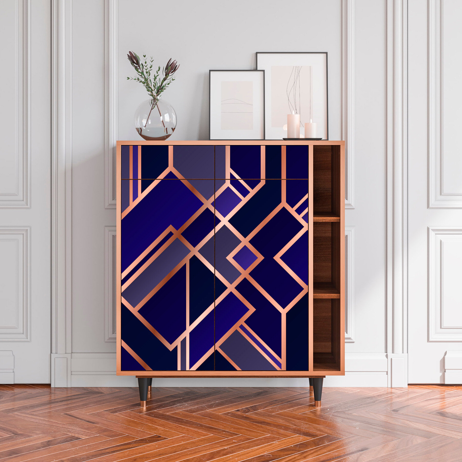 Комод - STORYZ - BS6 Aquamarine Getsby, Размер - 94 x 110 x 41 см, Цвет корпуса - , Орех