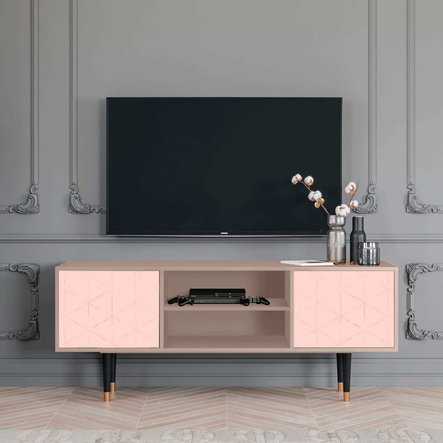 ТВ-Тумба - STORYZ - T2 Rose Quartz, Размер - 170 x 69 x 48 см, Цвет корпуса - , Бежевый