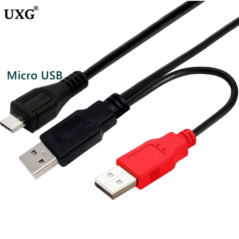 2 в 1 USB 2.0 двойной A тип B штекер Mini Micro Type-C 5-контактный Y-кабель для 2,5-дюймового мобильного жесткого диска HDD Кабель даты Портативный