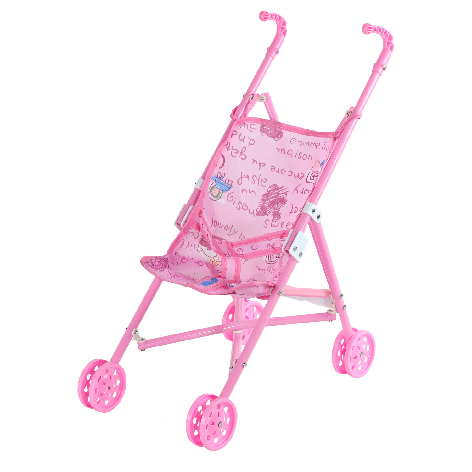 Коляска-трость 1313264 для кукол, складная, пластик, розовая