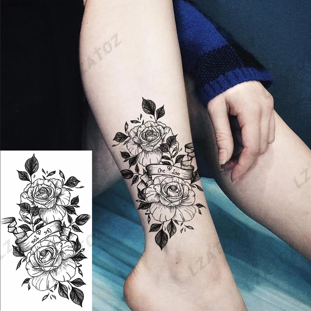 Временные татуировки LZATOZ Темные якоря DSQ428