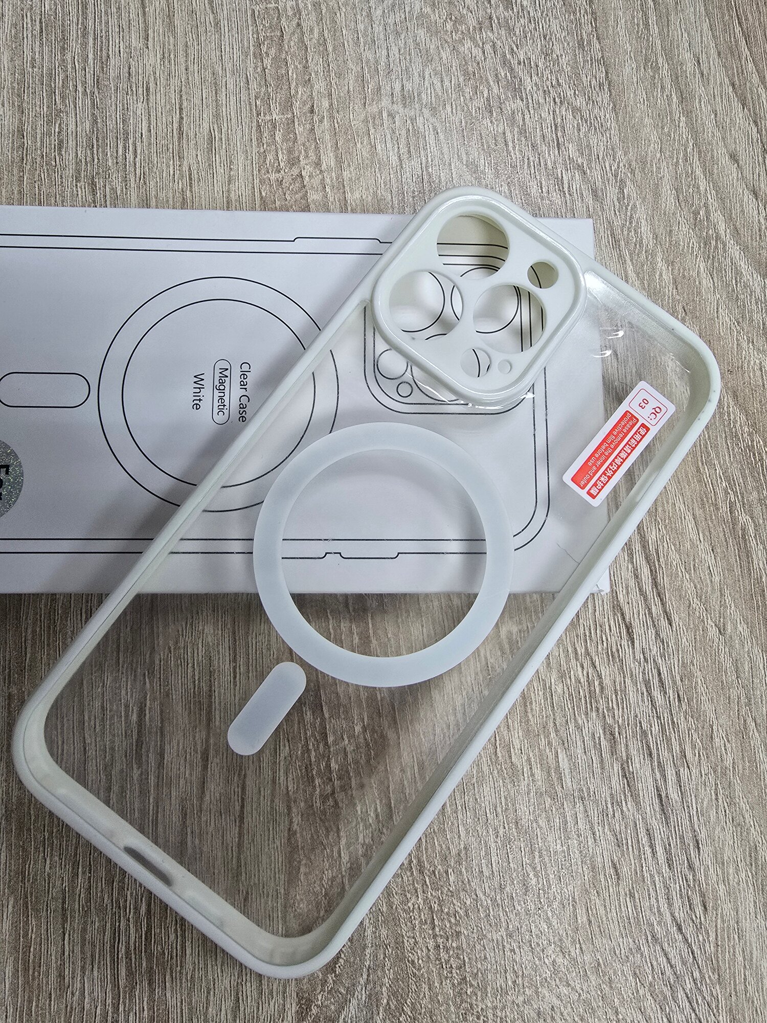 Чехол для iPhone 13 Pro Max 6.7", Clear Case Color with Magsafe, С защитой камер, Белый