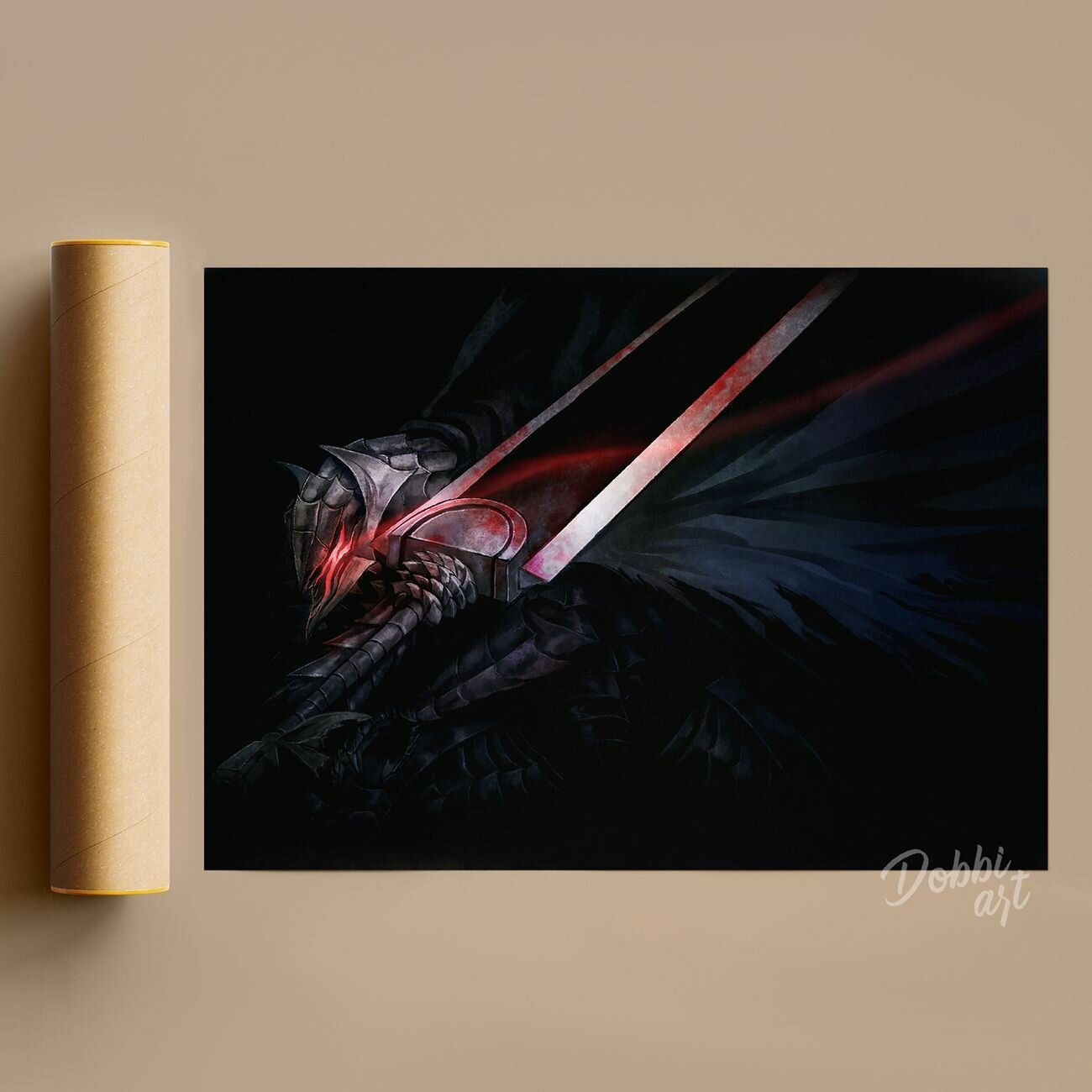 Постер Берсерк 50х70 см без рамы/Аниме Манга Berserk Гатс