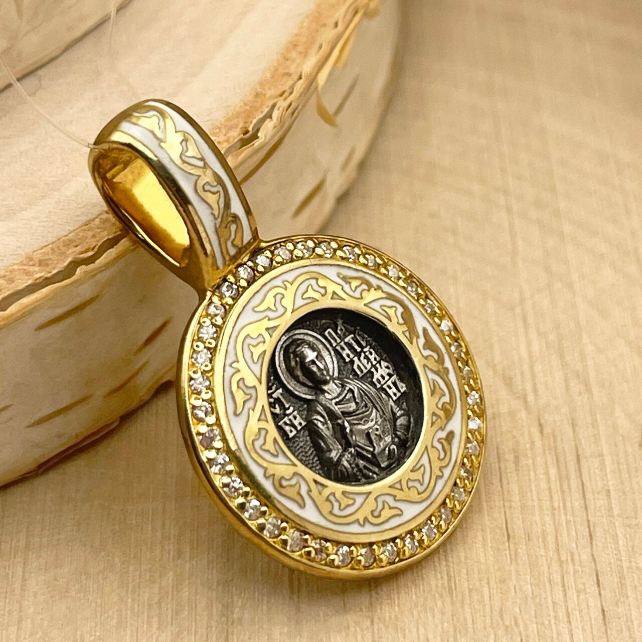 Подвеска Русские Мастерские, серебро, 960 проба, золочение, оксидирование, чернение