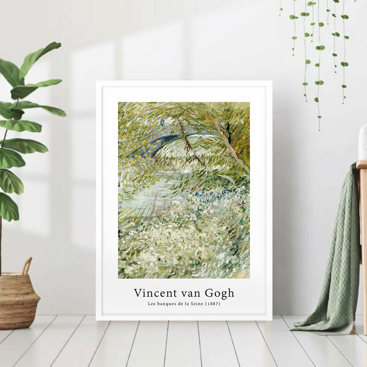 Постер "Ван Гог Сена" 40x50 в белой рамке на стену для интерьера