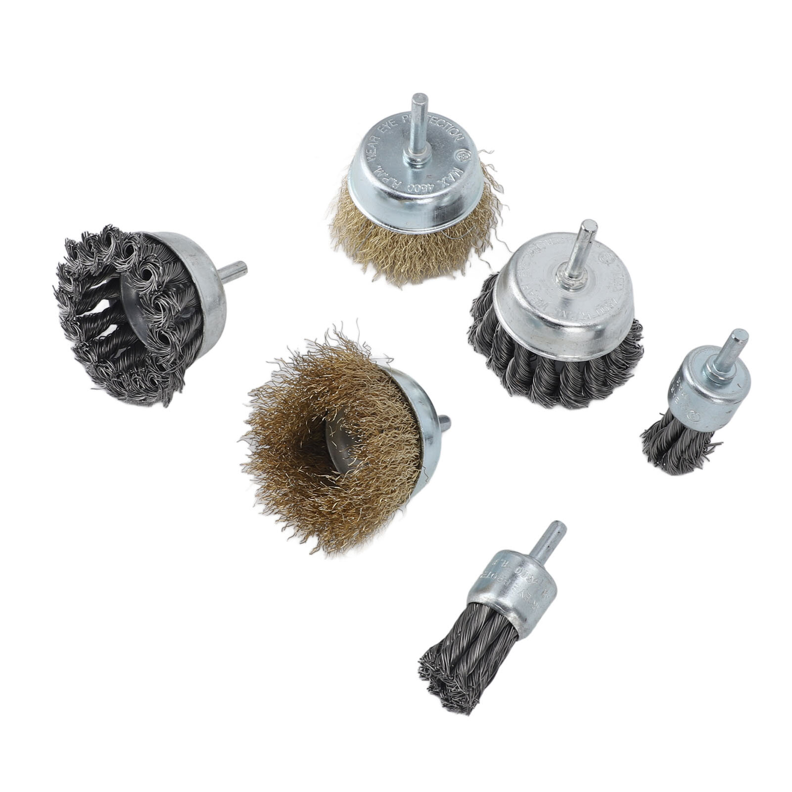 6 шт Набор Мультифункциональных Купольных Металлических Щеток для Дрели для Полishing Металла Удаления Ржавчины Burr Краски, Стальная Проволока, Стандартный Шанк