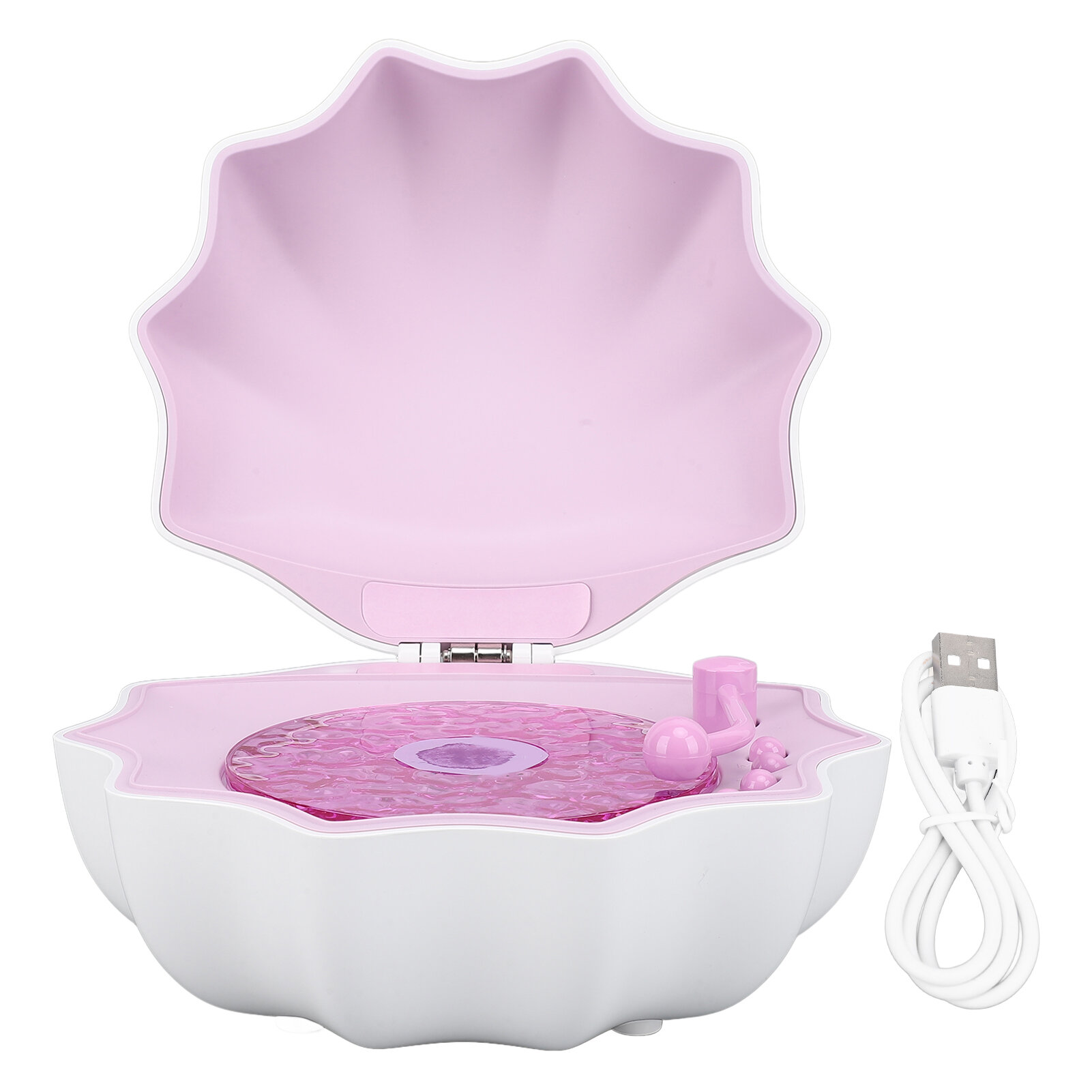 Колонка-проектор Shell Lamp Speaker с мощными басами, миниатюрная настольная портативная колонка для дома и офиса, фиолетовая.