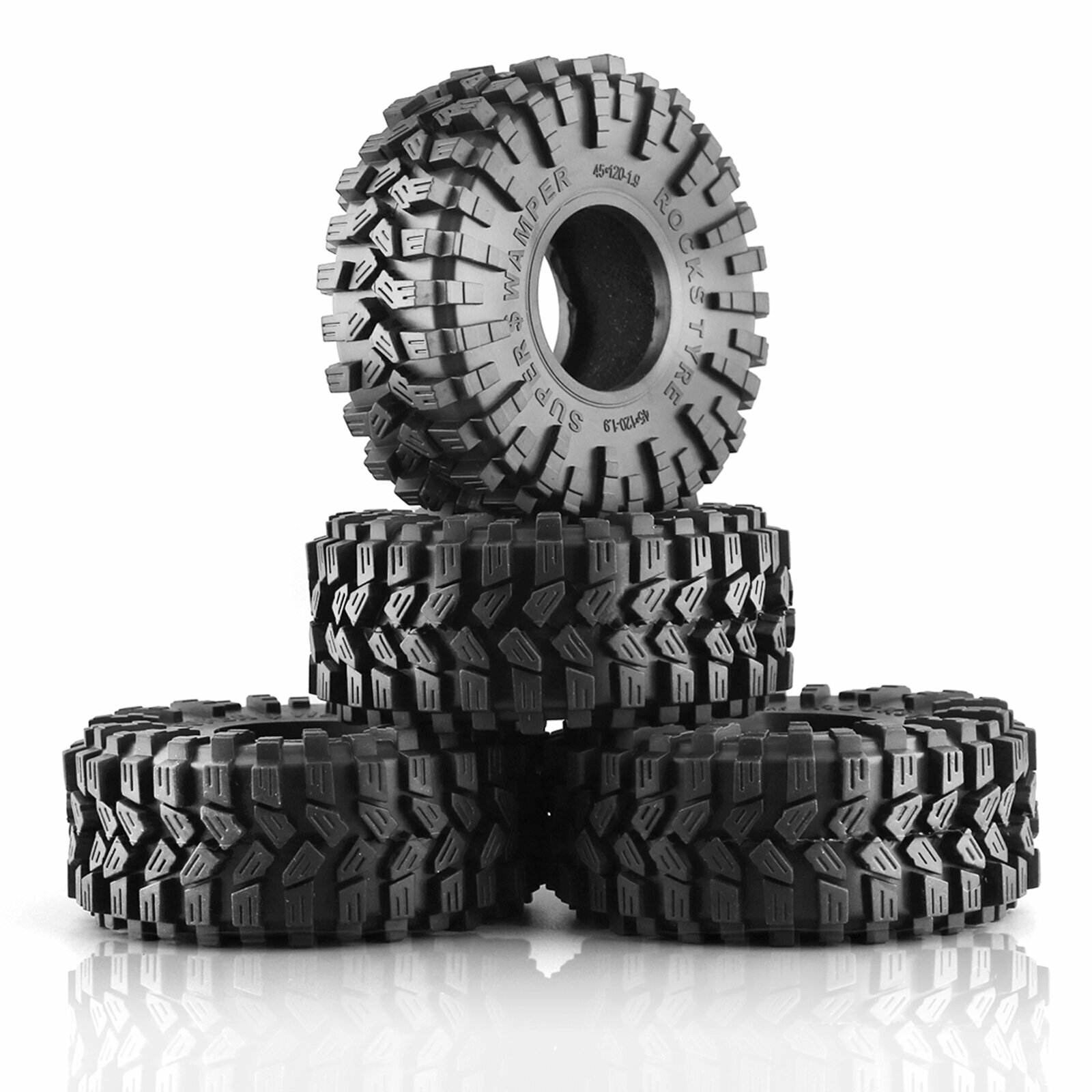 Резиновые шины для гусеничного автомобиля с дистанционным управлением 1,9 дюйма 120*45 мм 4 шт. Замена для TRAX4 RC4WD D90 Axial SCX10 90046 II III Redcat 1/10 колеса для автомобиля с дистанционным управлением