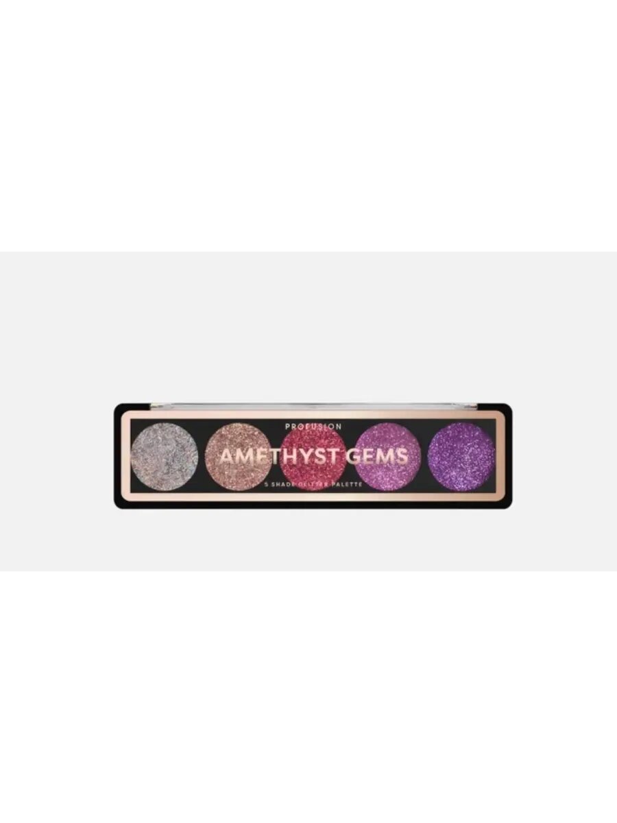 Тени Profusion "Amethyst Gems", палитра глиттеров, 5 оттенков