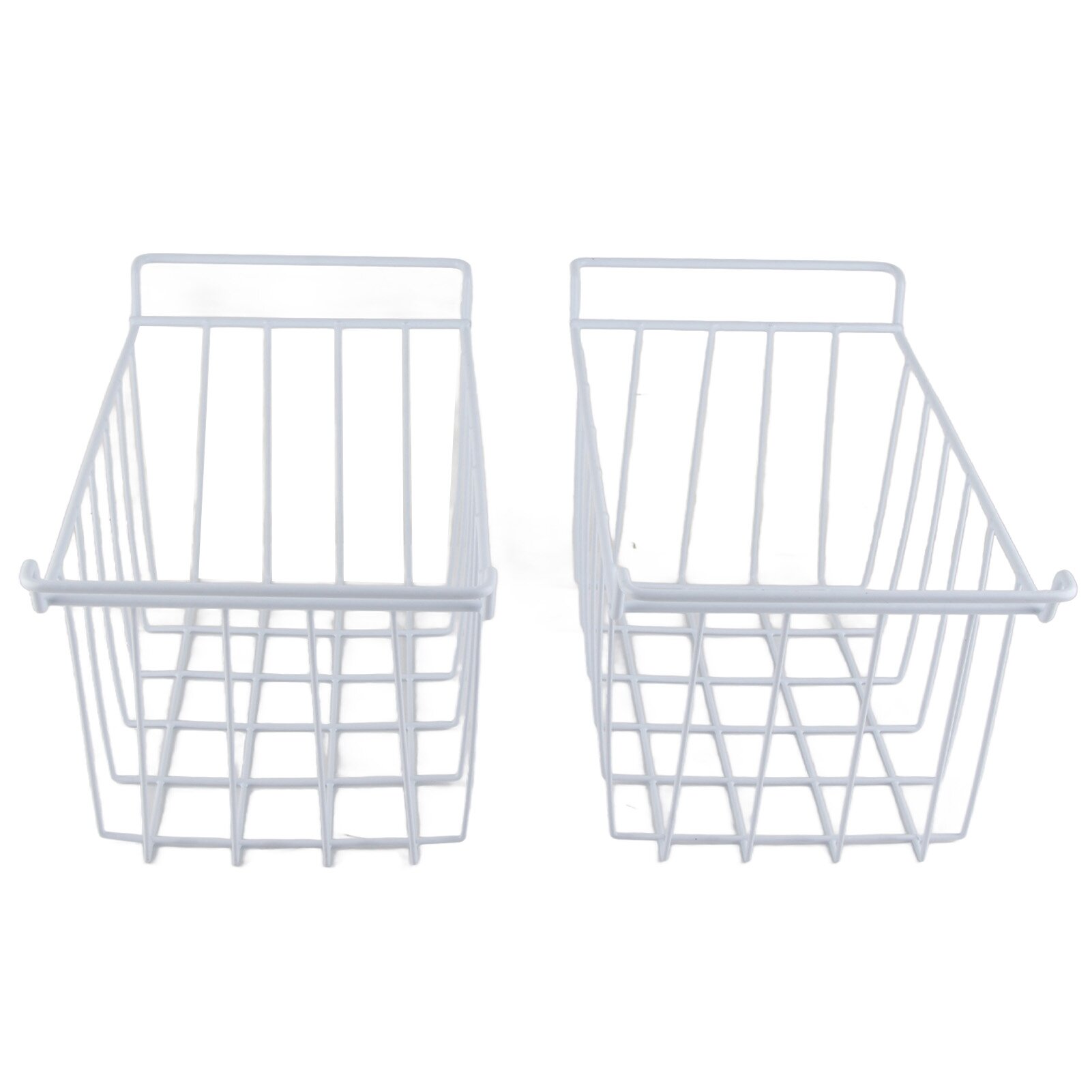 2 шт. корзины для холодильника и морозильной камеры, большие бытовые проволочные корзины для хранения, органайзер для ящиков с ручками для кладовой 39x20x20 см/15,4x7,9x7,9 дюйма