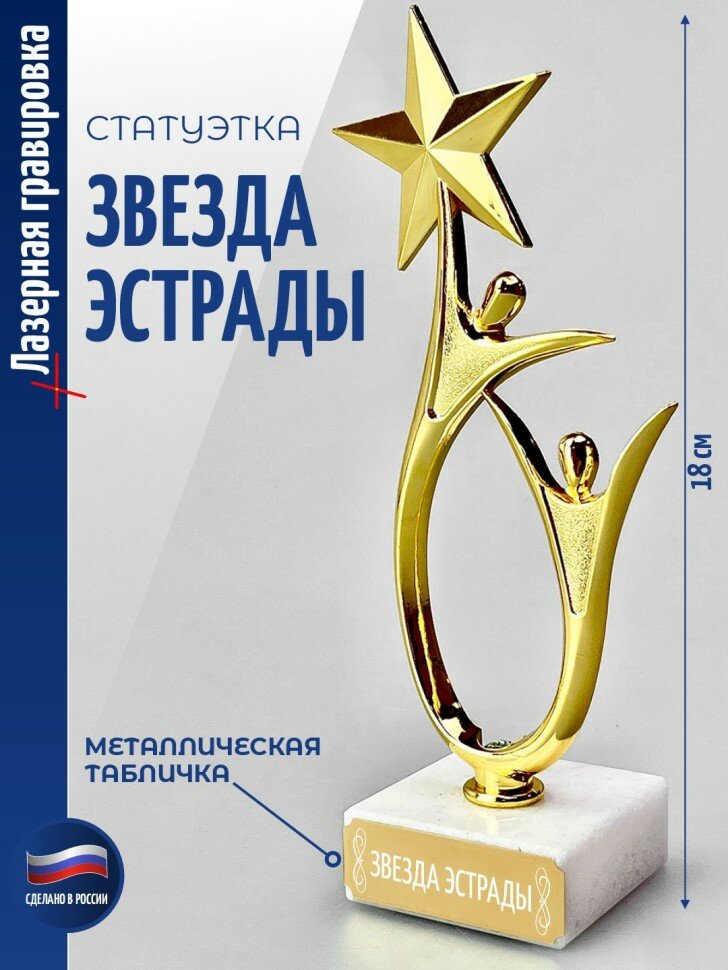 Статуэтка "Звезда эстрады" со звездой (18 см)