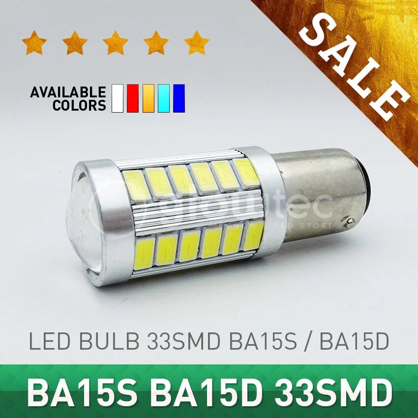 Желтые светодиодные задние фонари BA15D GLOWTEC