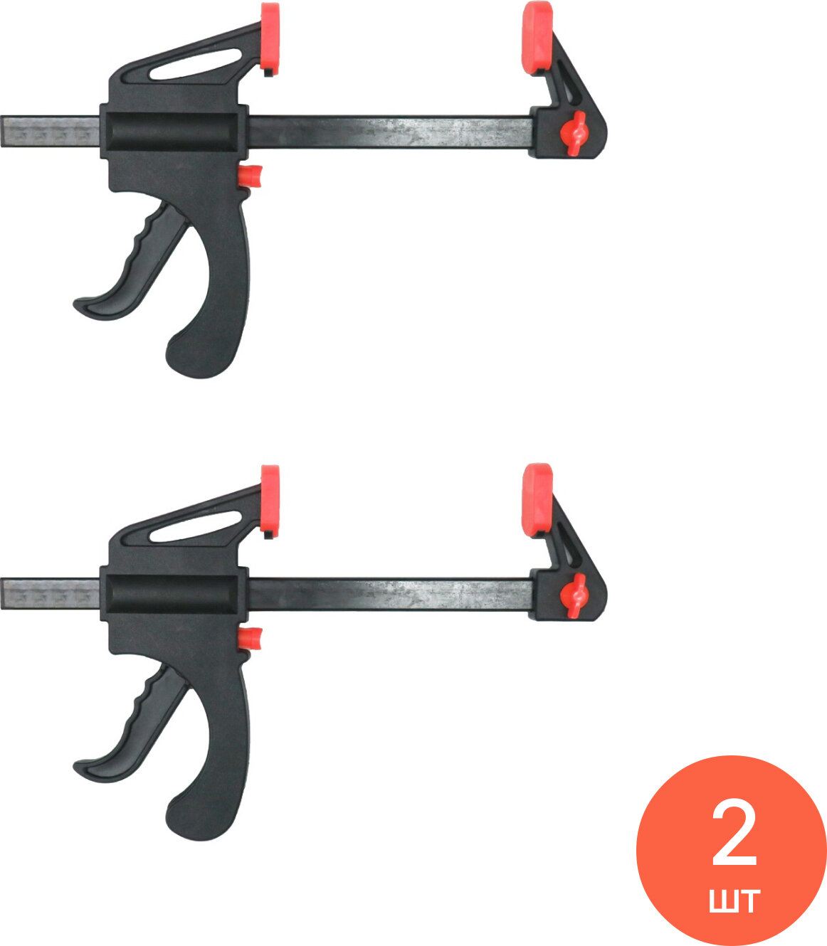 Струбцина MIXTON / Микстон f-образная, универсальная, стальная, черная, 150х50мм / инструменты (комплект из 2 шт)