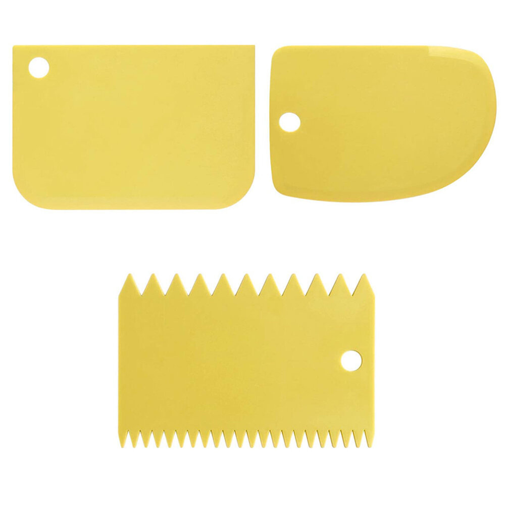 Комплект скребков для теста для теста многоцелевые скребки пластиковых пирожных устанавливают прямые изогнуты