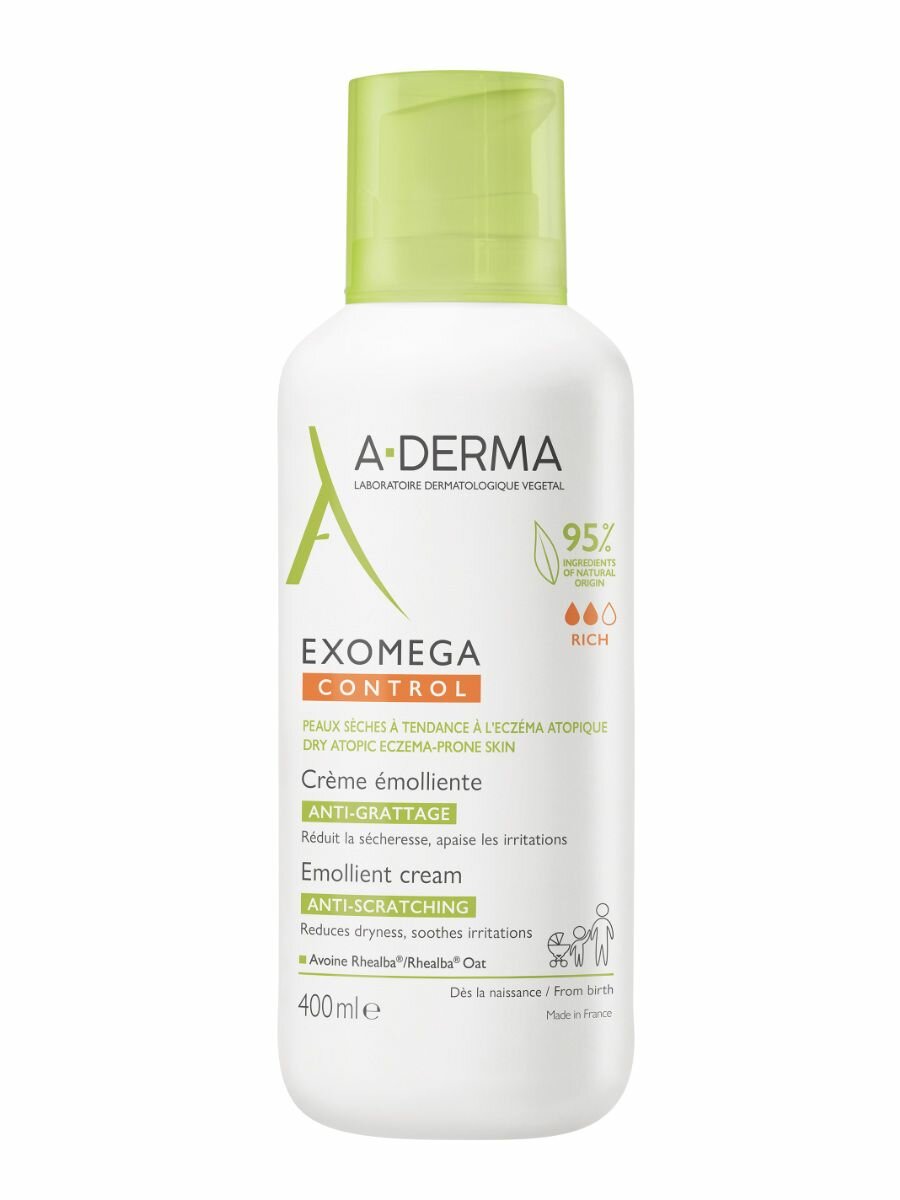 А-Дерма Экзомега Контрол Крем смягчающий, 400 мл (A-Derma Exomega)