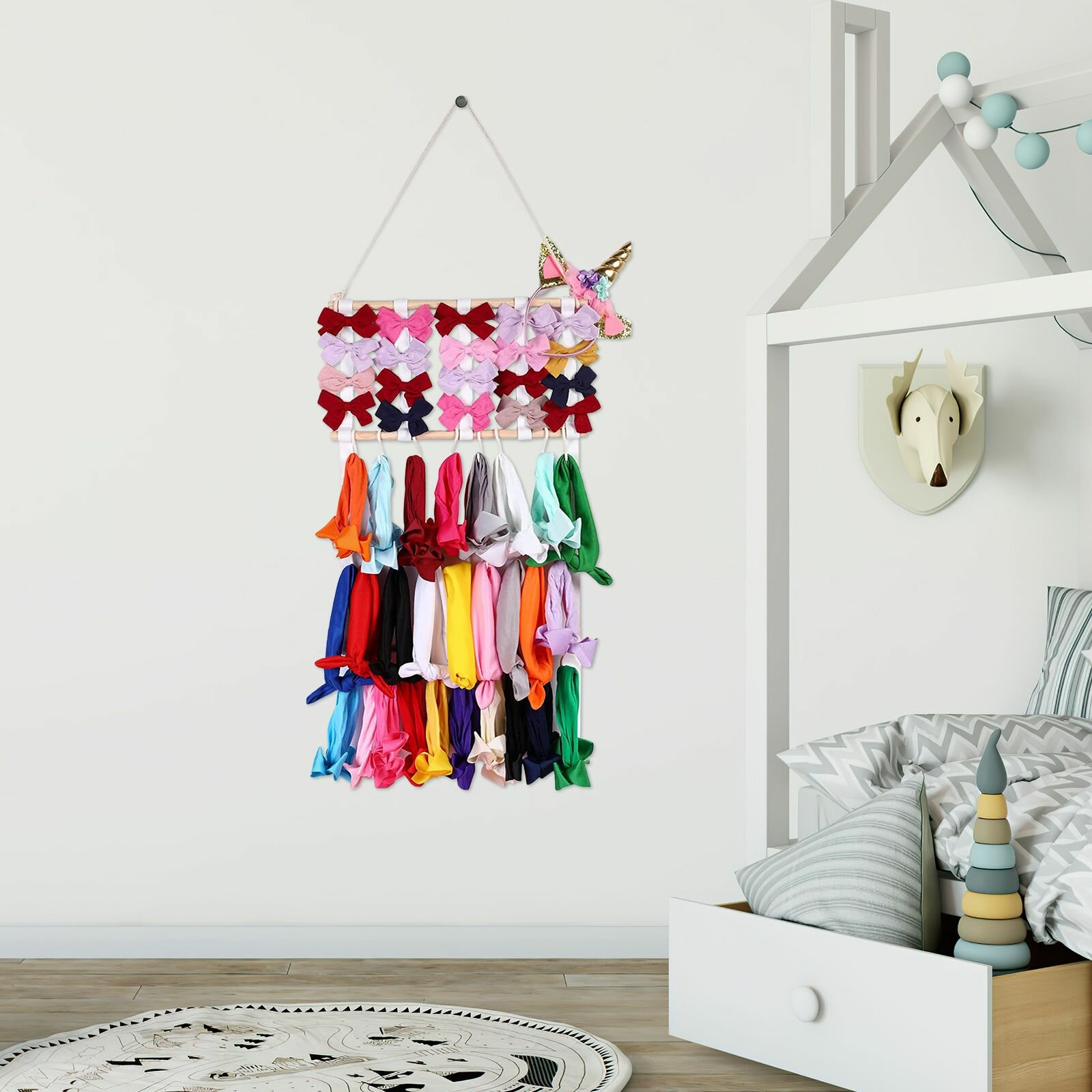 Настенный органайзер для хранения причесочных аксессуаров, 63.50x38.50x1.50 см