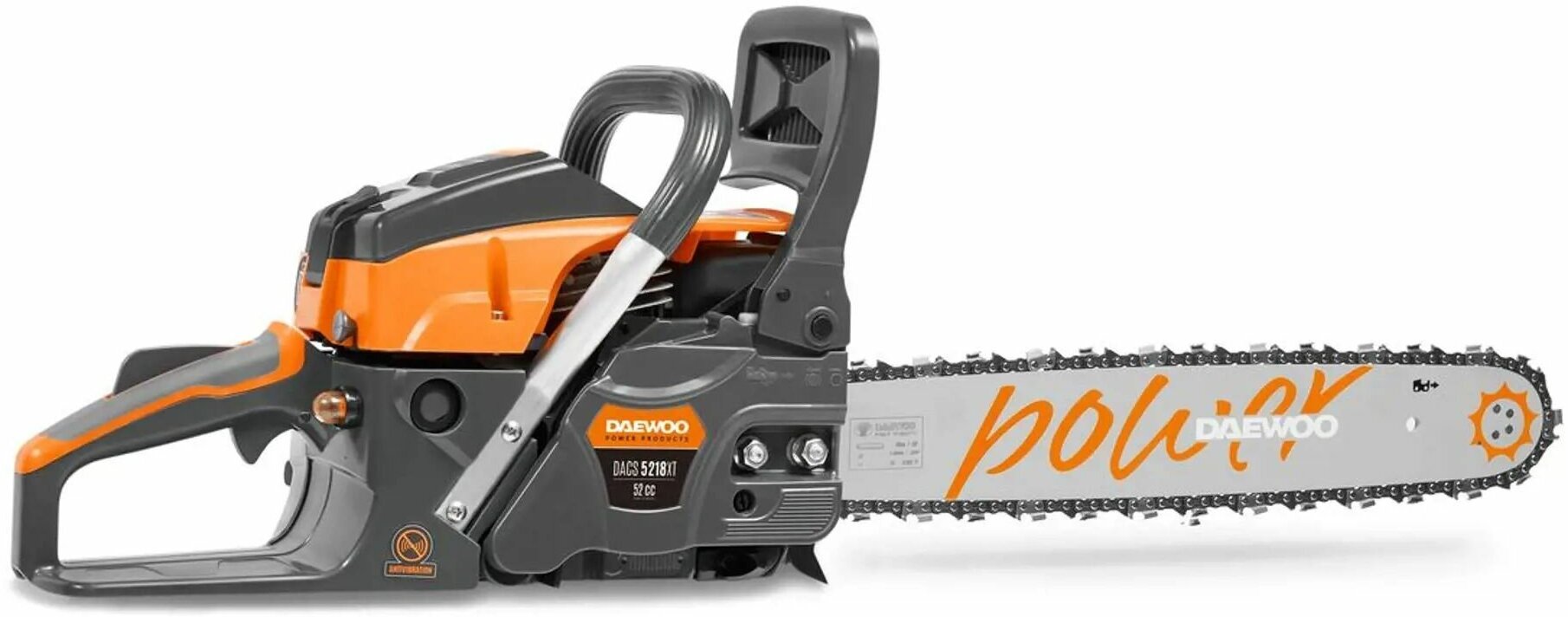 Бензопила Daewoo DACS5218XT, 3,5 л. с, длина шины 45 см, оранжевая