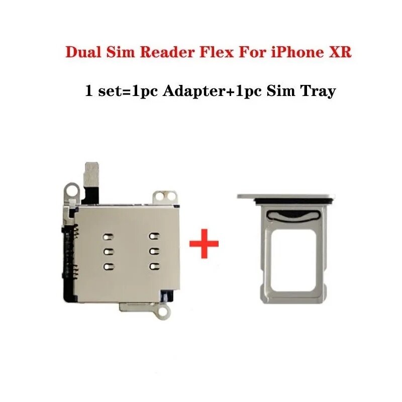 Устройство для чтения двух Sim-карт лоток держатель разъем гибкий ленточный кабель для iPhone 11 XR For iPhone XR Silver