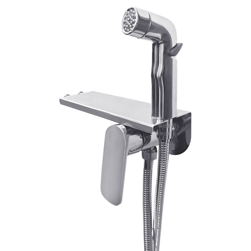 Гигиенический душ со смесителем встраиваемый с полкой ESKO SMHMX, хром