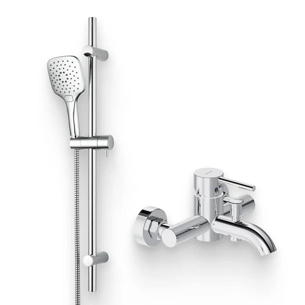 Душевой комплект Смеситель Damixa Scandinavian Pure 361000000, хром / Гарнитур Eclipse