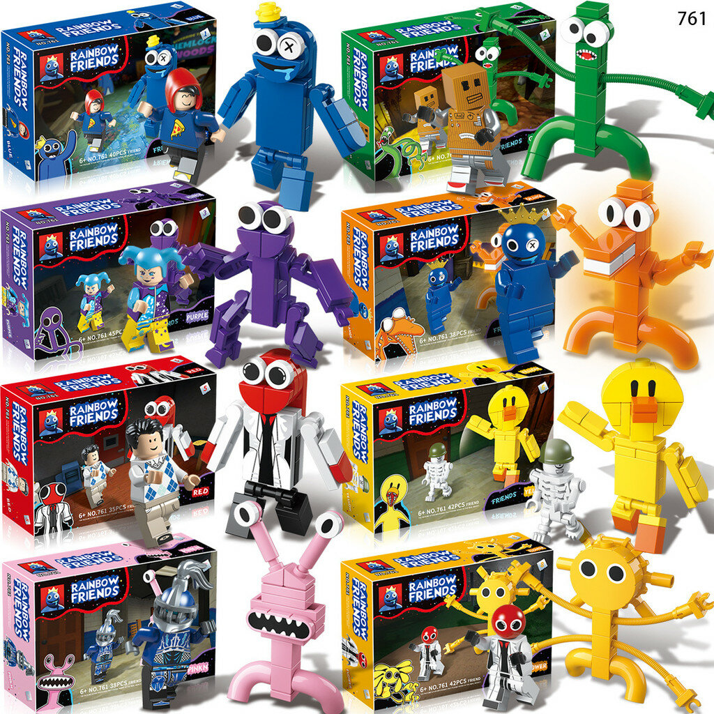 Rainbow friends monster game character building block 8pcs set kid toy for boys and girls