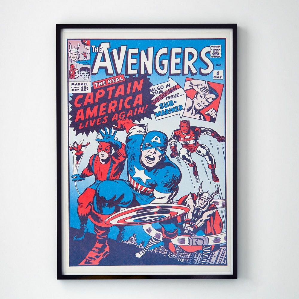 Плакат, постер Мстители (Avengers) на холсте, размер 21х30см