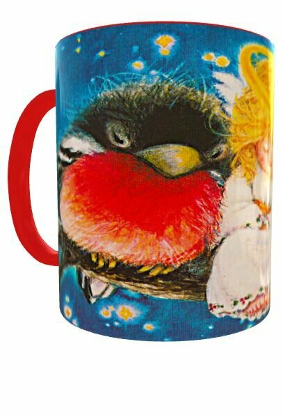 Кружка Ангел счастье приносящий , Рождественская, Коллекционная Новогодняя Волшебная, Розовая, Дающая счастье, Авторский уникальный бокал для души, 330 мл