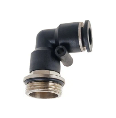 Фитинг соед. трубки пвх, полиамид d=10мм (наружная резьба) м22х1.5 угольник металлический