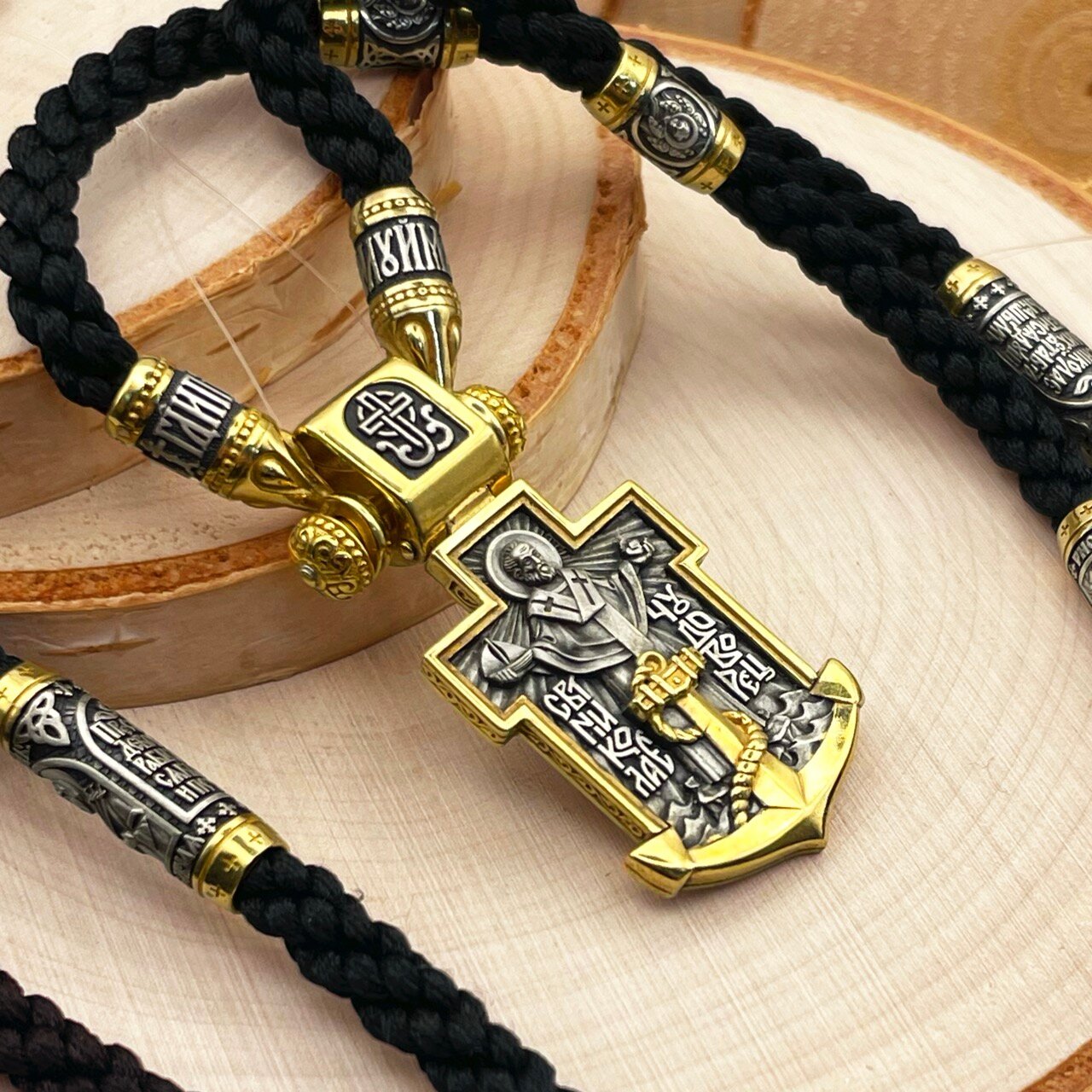 Комплект украшений, серебро, 925 проба, чернение, золочение, оксидирование