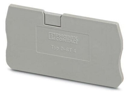 Крышка концевая Phoenix Contact D-ST, для клемм, 3030420, серая, 10 шт