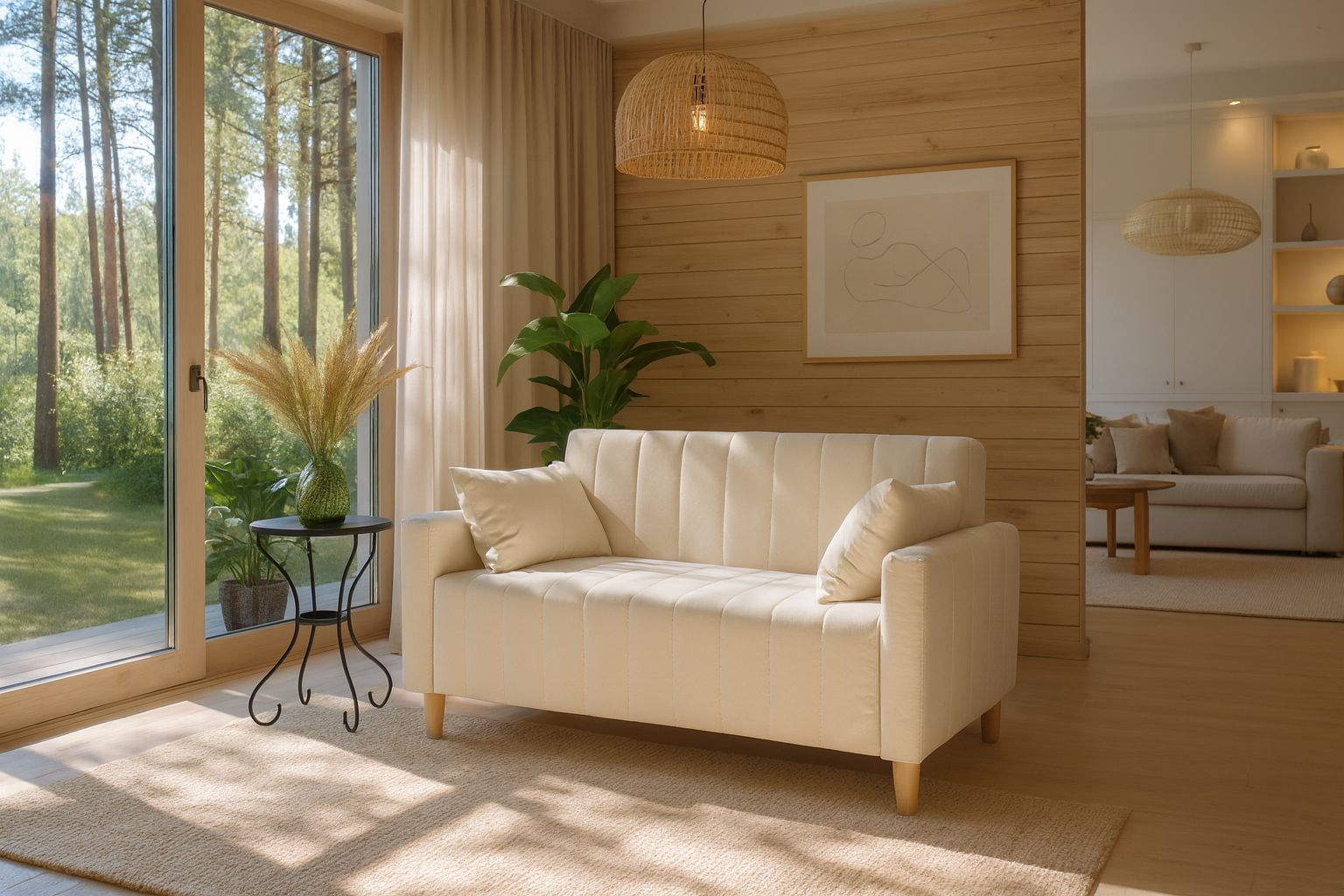 Раскладной диван "Мари мини" ДиванРус, 150х82 см, аккордеон, обивка из велюра, белый