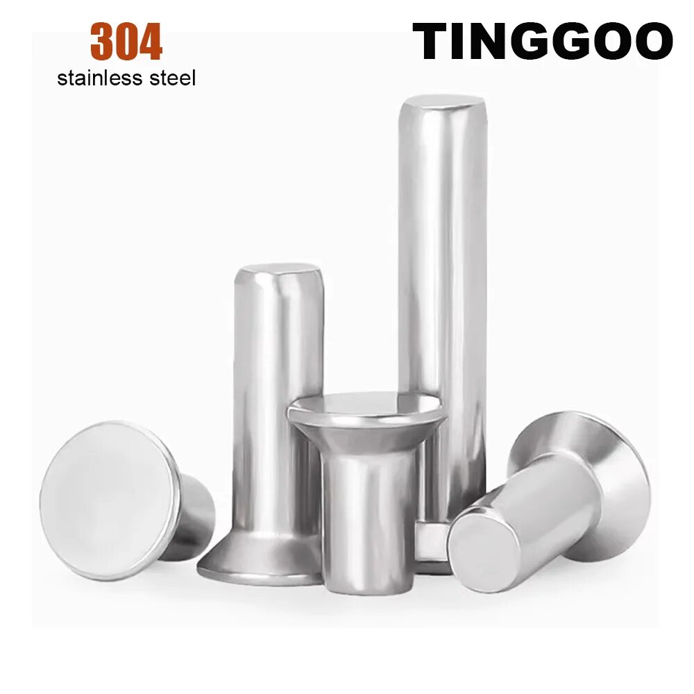 10/50 шт. M1 M1.2 M1.4 M1.6 M2 M2.5 M3 M4 M5 M6 GB869 304 A2-70 Твердая самозатыкающаяся заклепка из нержавеющей стали с плоской потайной головкой