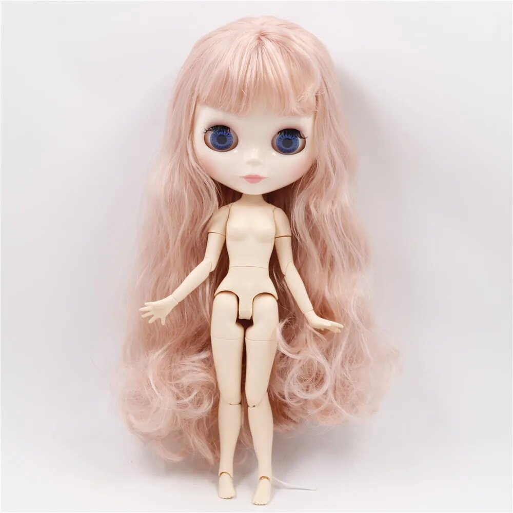 Кукла блайз шарнирная, белая, черная, темная кожа, nude doll, 30cm, Женский