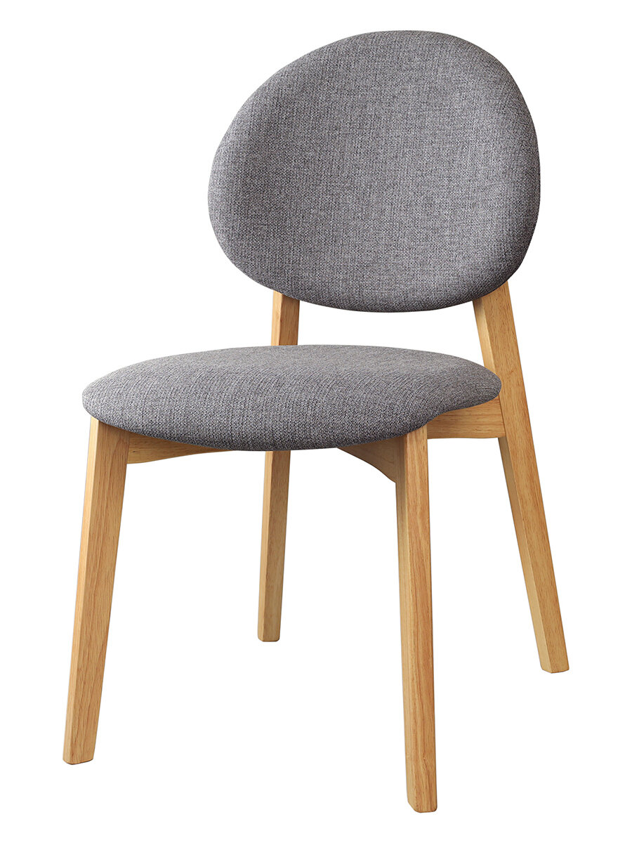 Стул Brunch кухонный мягкий рогожка серый Designboom