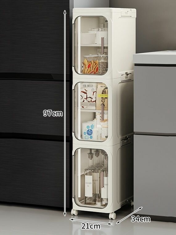 Комод для вещей пластиковый с выдвижными ящиками, на колесах,21 см 34 см 97 см