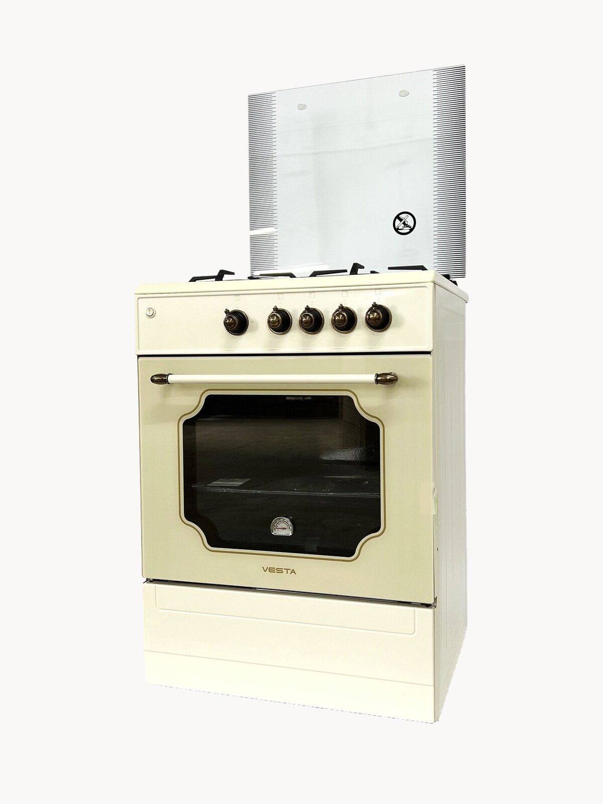 Плита VESTA Bergamo VGG 10-G бежевая Retro ГК дух (чуг решётки)