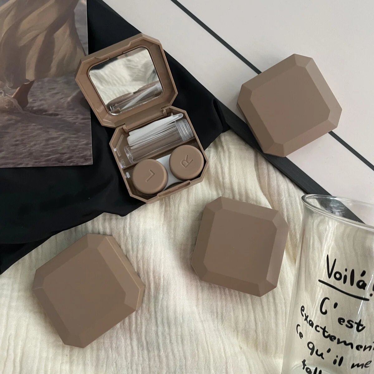 Контейнер для линз brown 1pcs