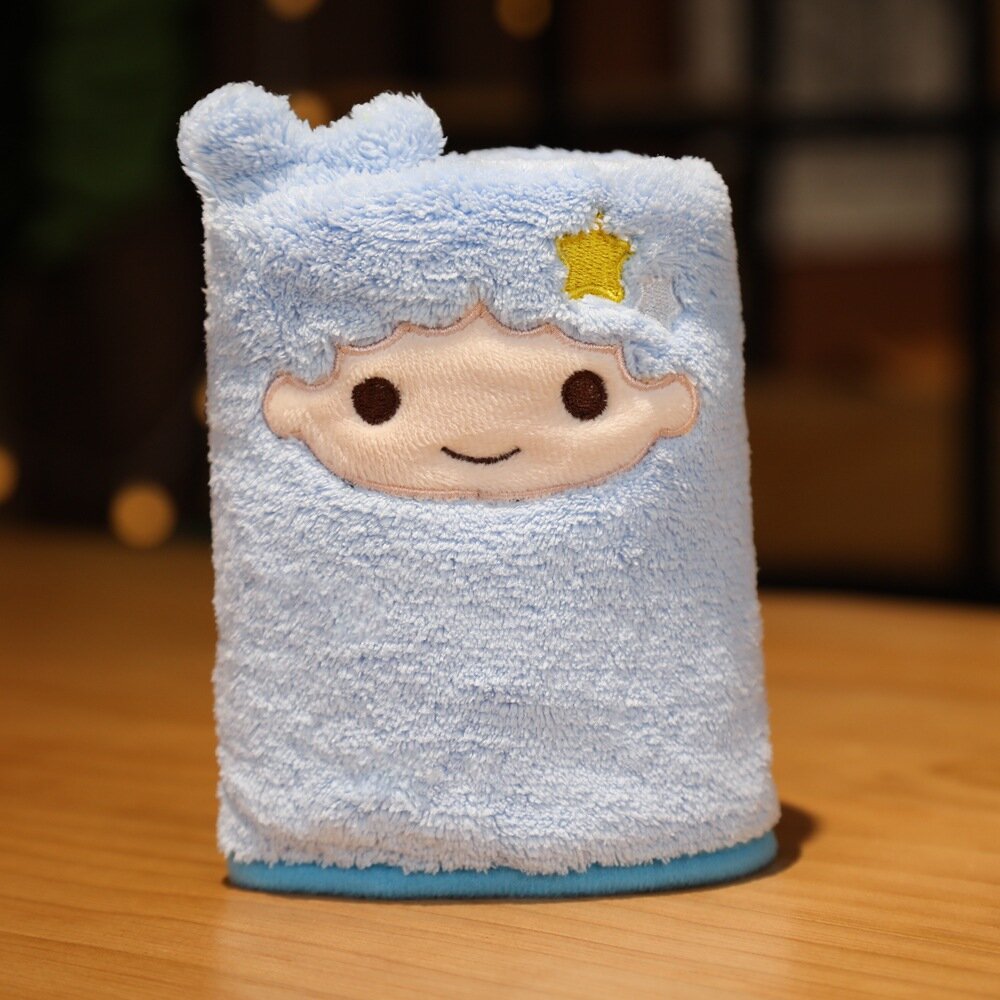 Милые мини-полотенца с японскими дьяволами, бытовые полотенца для лица, впитывающие полотенца, толстые флисовые полотенца для лица с мультяшным коралловым рисунком, полотенца для рук.